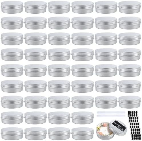 Amazon.com: OBKJJ 78 Pcs 2 Oz Aluminum Tin Cans Round Cans with Screw ...