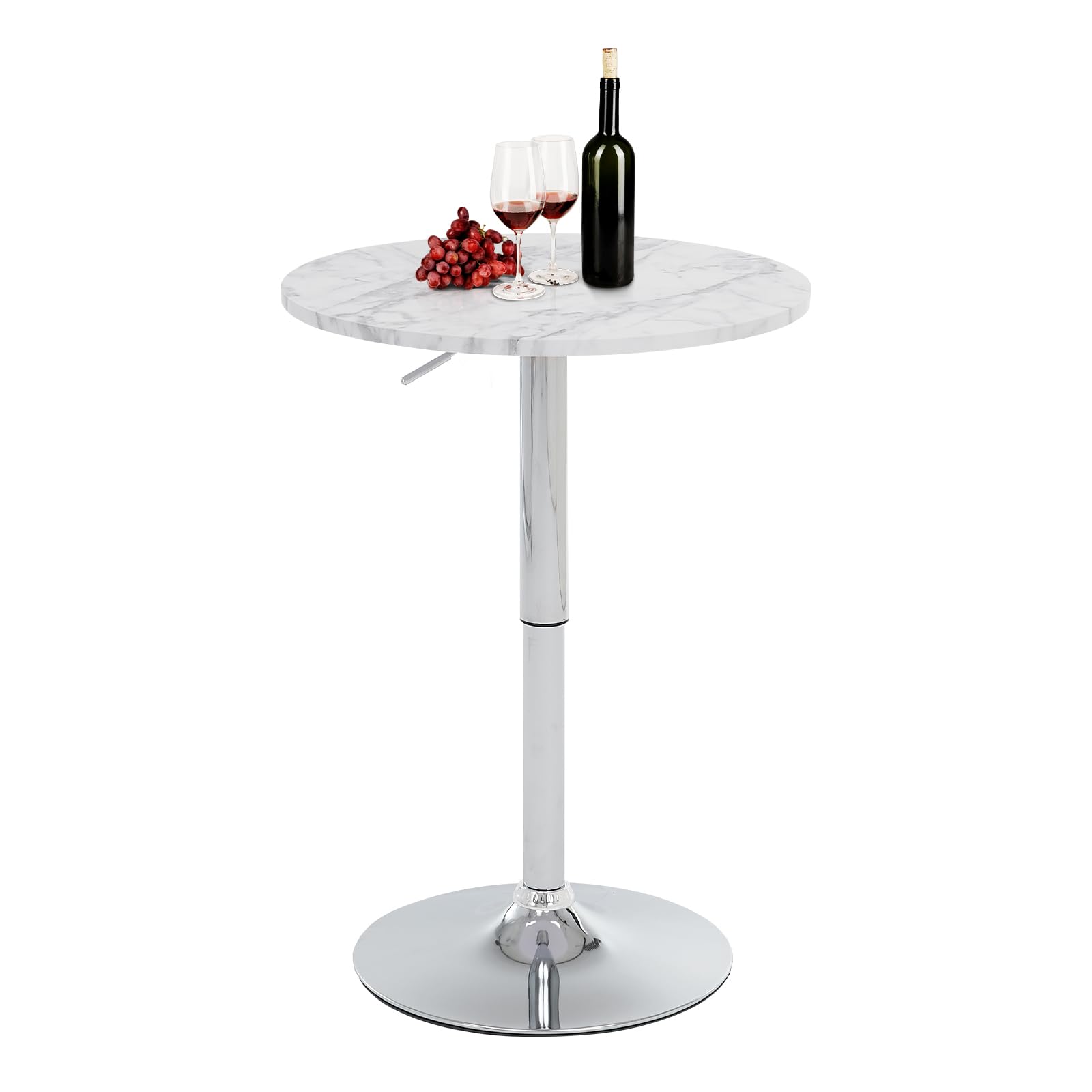 Amazon.com: TUOMUR 24" Round Bar Table, Bistro Pub Table, Adjustable Height Pub Table, 360 ...