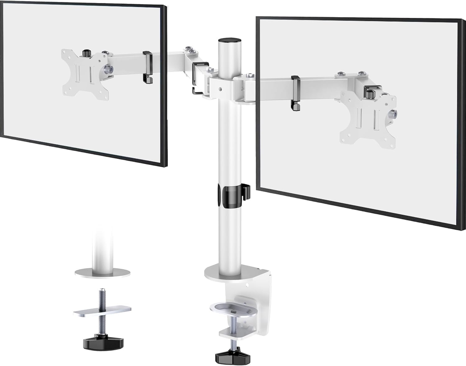 Dual Monitor Arm White - Dual Monitor Desk Mount for Computer Monitors ...
