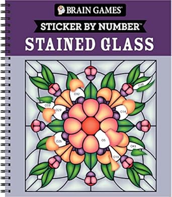 Brain Games - Sticker by Number: Stained Glass (28 Images to Sticker ...