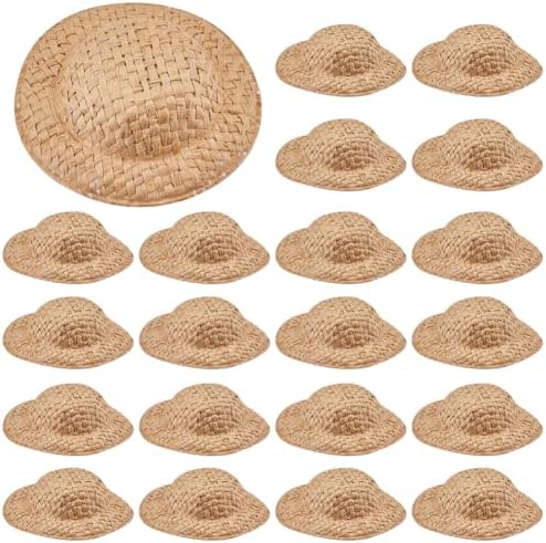 Amazon.com: SUNNYCLU 40Pcs Mini Woven Hat Miniature Straw Hats Bulk ...