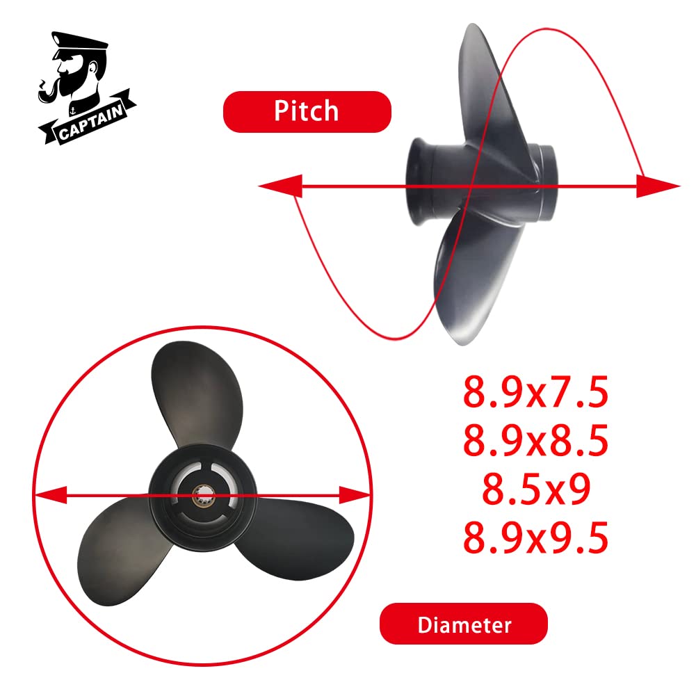 15 Hp (2 Stroke Boat Engine Propeller 9x9 For Mercury 6-15HP Outboard ...