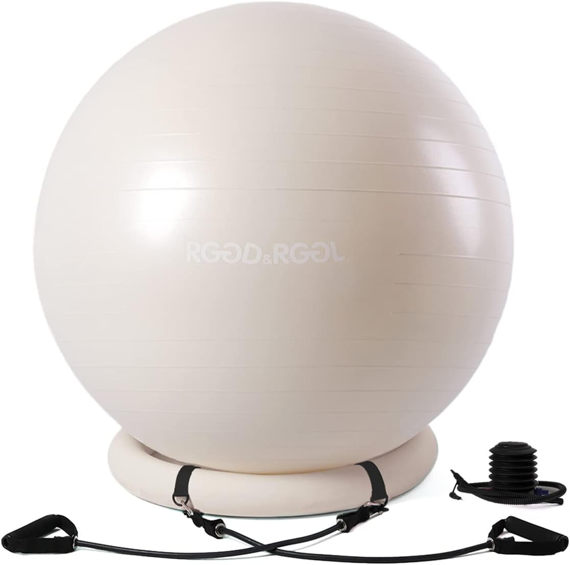 Amazon | RGGD&RGGL 65cm バランスボール フィットネスボール 厚い固定リング付き 環境にやさしいエクササイズボール ...