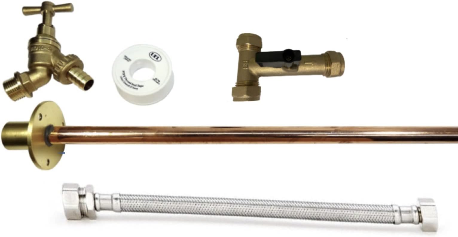 Outside Tap Kit With Through Wall Flange : Amazon.co.uk: Garden