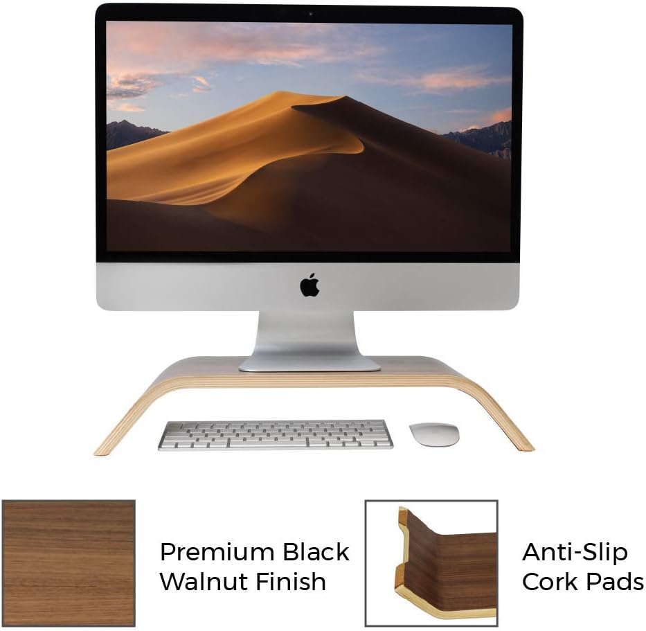 HumanCentric Wood Monitor Stand and Computer Riser for Desk (Oak ...