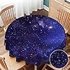 Amazon.com: Yibeas Tablecloth Round Galaxy Universe Table Cloth Starry ...