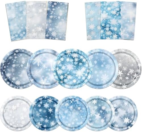 Amazon.com: WIQEDOHA Winter Snowflake Birthday Party Supplies 96 PCS ...
