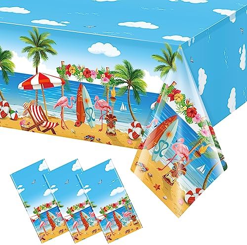 Amazon.com: Dydamud Summer Beach Tablecloths, Beach Themed Party ...