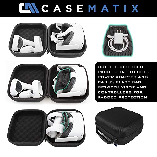 CASEMATIX Mighty and Compact Slim Hard Shell VR Headset Case Compatible ...