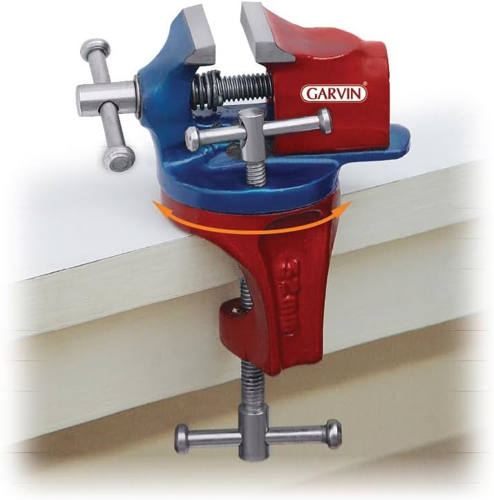GARVIN Tools 1.25" (32mm) Jaw Width Table Baby Vice Revolving Base to ...