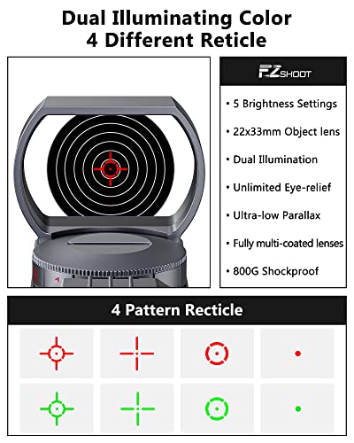 Snapklik.com : EZshoot Red Green Dot Gun Sight Scope Reflex Sight, 4 ...
