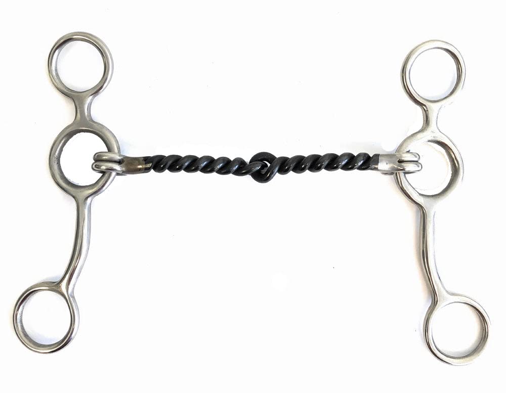 Amazon.com : AJ Tack Jr Cow Horse Sliding Gag Horse Bit 5" Curved Sweet ...