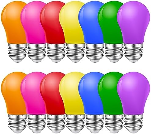 MZYOYO E27 Coloured Light Bulb,Edison Screw 2W Colour LED Light Bulbs ...