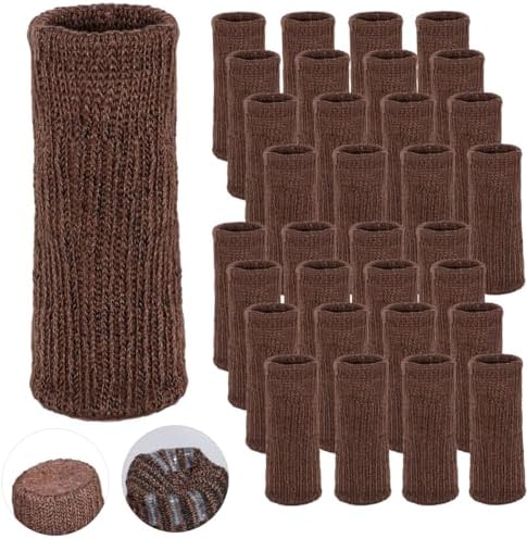 Morvat 32 Pcs Brown Chair Leg Socks, Scratch & Noise Hardwood Floor ...