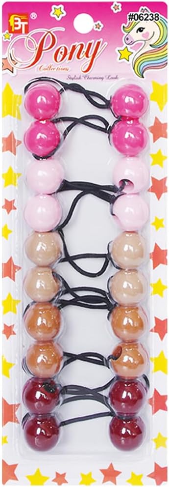 Amazon.com : 10 Pcs 20mm Ball Hair Ties Ponytail Holders Twinbead ...