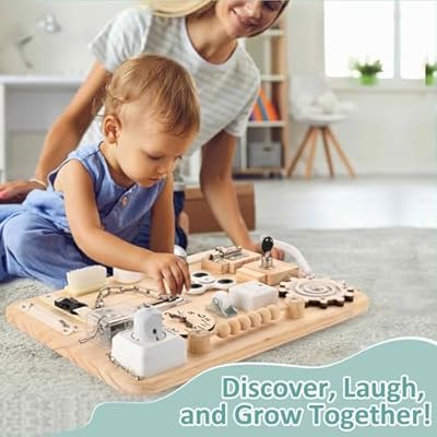 Potatomato Montessori Large Busy Board for 1 2 3 4 Year Old- Wooden ...