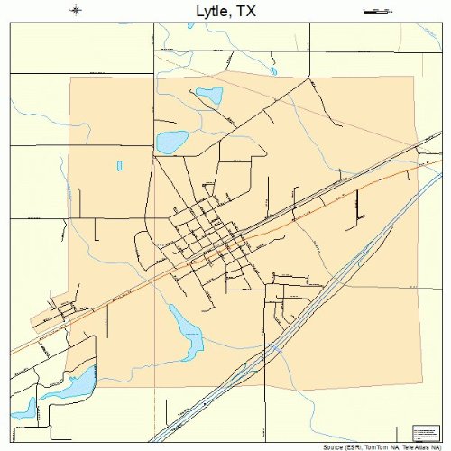 Amazon.com: Large Street & Road Map of Lytle, Texas TX - Printed poster ...