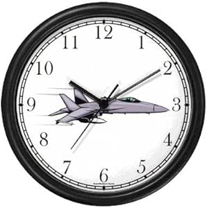 Amazon.com: WatchBuddy F18 Hornet Jet Fighter Wall Clock Timepieces ...