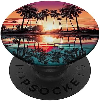 Amazon.com: Beach Ocean Sunset Wave - Tropical Sand PopSockets Adhesive ...