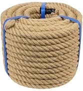 Amazon.com: 2 Inch Natural Jute Rope, 50 Feet Thick Hemp Rope, 4 ...