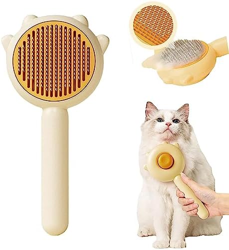Amazon.com: Cat Brush with Release Button, FurCare Self Cleaning Cat ...