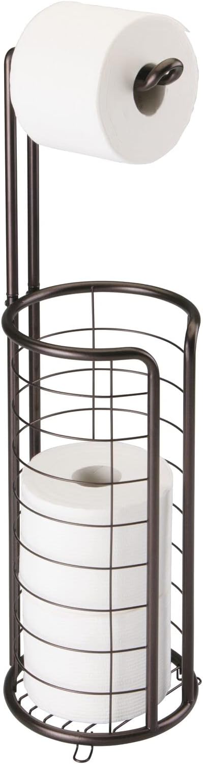 Amazon.com: mDesign Modern Metal Freestanding Toilet Paper Roll Holder ...