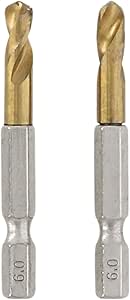Amazon.co.jp: 髙儀(Takagi) EARTH MAN ショート鉄工ドリル 6.0mm 2本組 6.35mm 六角軸 ショートサイズだからブレにくい 位置決めしやすい 加工箇所が ...