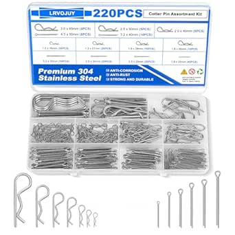 LRVOJUY 220PCS Cotter Pin Assortment Kit, 13 Sizes Premium 304 ...