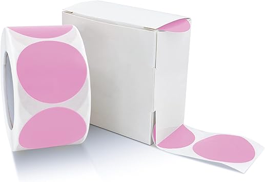 Round Stickers Pink 25mm Circle Labels with Dispenser Box Color Coding ...