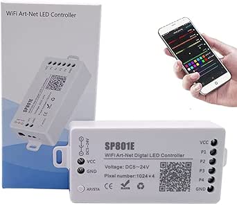TOPXCDZ SP801E WiFi Art-Net Magic LED Controller Matrix Panel Module ...