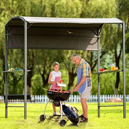 Amazon.com : 7' x 4.5' Grill Gazebo, Outdoor BBQ Canopy with Side ...