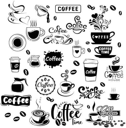 Amazon.com: AWAKINK Coffee Tea Cup Wall Stickers Murals Vinyl Wall ...