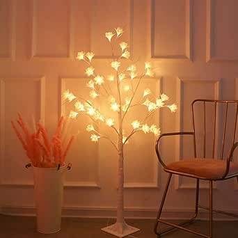LITFAD Floral Tree Shaped LED Floor Lamp Flower Night Light Warm White ...