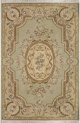 Amazon.com: French Elegance Venetian Green/Beige Aubusson Rug Rug Size ...