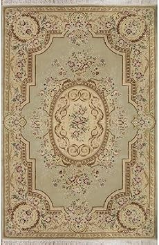 Amazon.com: French Elegance Venetian Green/Beige Aubusson Rug Rug Size ...