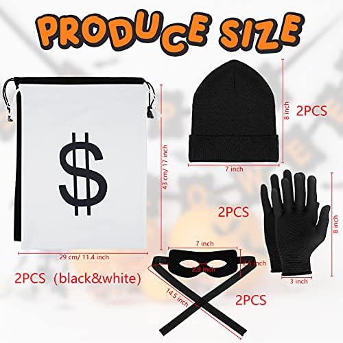 Amazon.com: Zonon 8 Pieces Robber Costume Set Include Dollar Sign Money ...