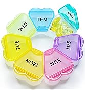 Amazon.com: MOLN HYMY Cute Weekly Pill Box 7 Day, Heart Shaped Pill ...