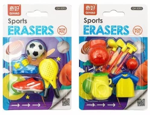 LUMINI Sports Pattern Erasers - Set of 2 for Birthday Gifts for Kids ...