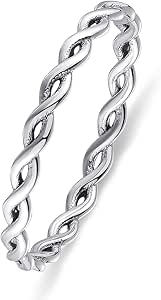 Amazon.com: AVECON Twisted Rings 925 Sterling Silver Statement Rings Twisted Vine Stackable Ring ...