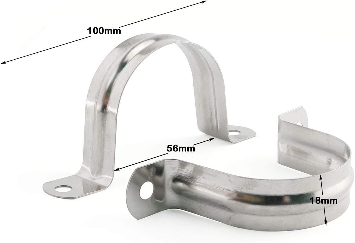 E-outstanding 8-Pack 50mm 304 Stainless Steel Plumbing Pipe Saddle Clip ...