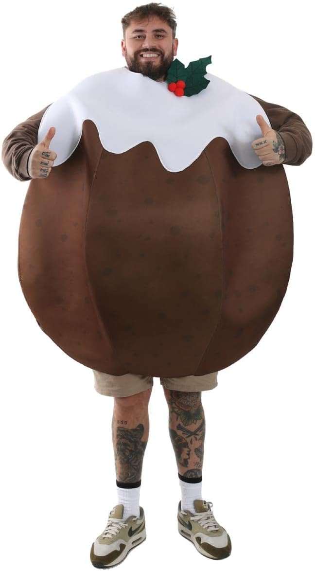 Christmas Pudding Fancy Dress Costume - Unisex Xmas Costume Adults ...