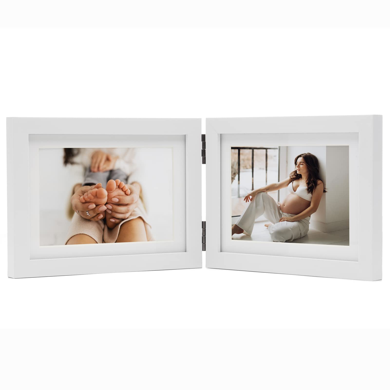 Amazon.com - Janreefan Double Horizontal Picture Frames Hinged Folding ...