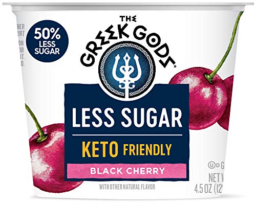 Amazon.com: Greek Gods Less Sugar Keto Black Cherry, 4.5 Oz : Grocery ...