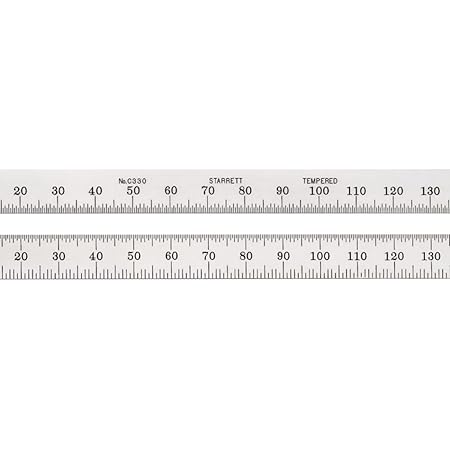 Starrett Spring Tempered Steel Rule with Satin Chrome Finish and ...