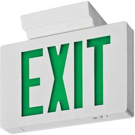Lithonia Lighting LV S W 1 R 120/277 EL N 2W LED Exit Sign, White ...