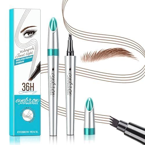 Amazon.com : 3D Waterproof Microblading Eyebrow Pen 4 Fork Tip Tattoo ...