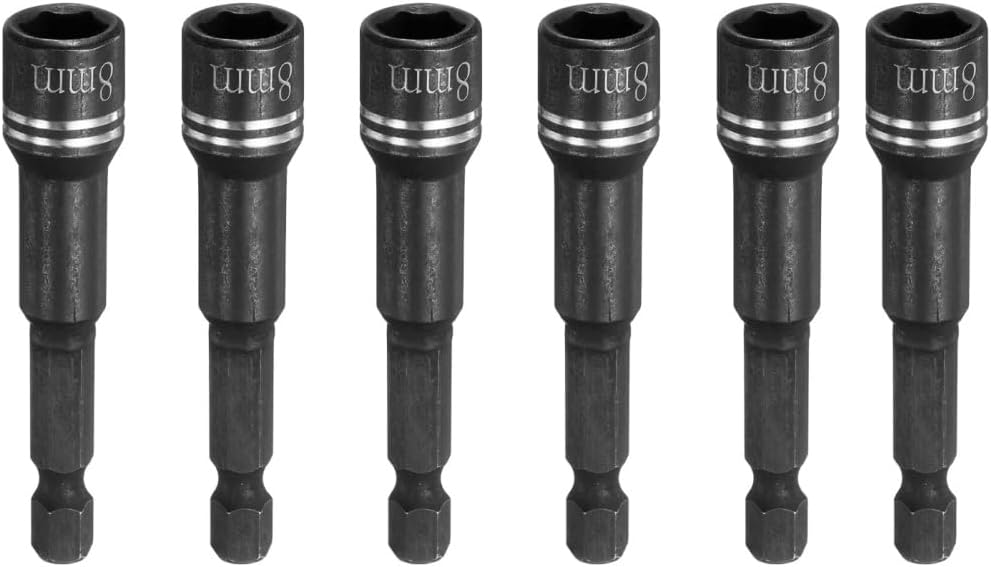 FARBEIR 6Pcs Magnetic Nut Driver 8mm Hex Drive Socket 2.56" Length ...