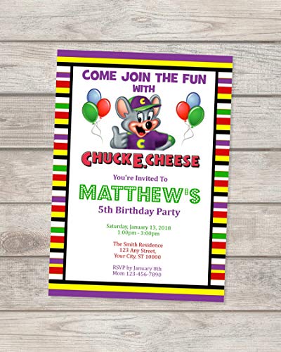 Custom Chuck E Cheese Birthday Party Invitations, Chuck E. - Import It All