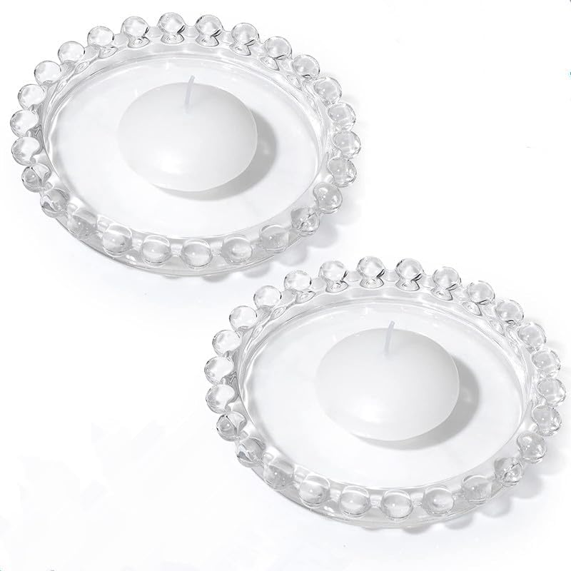 Amazon.com: Cumuiu 2 Pack Glass Candle Holder 3" Clear Beautiful ...