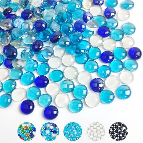 Amazon.com: BJBJJIU Flat Glass Pebbles,1000g/About 200 Pcs Glass ...